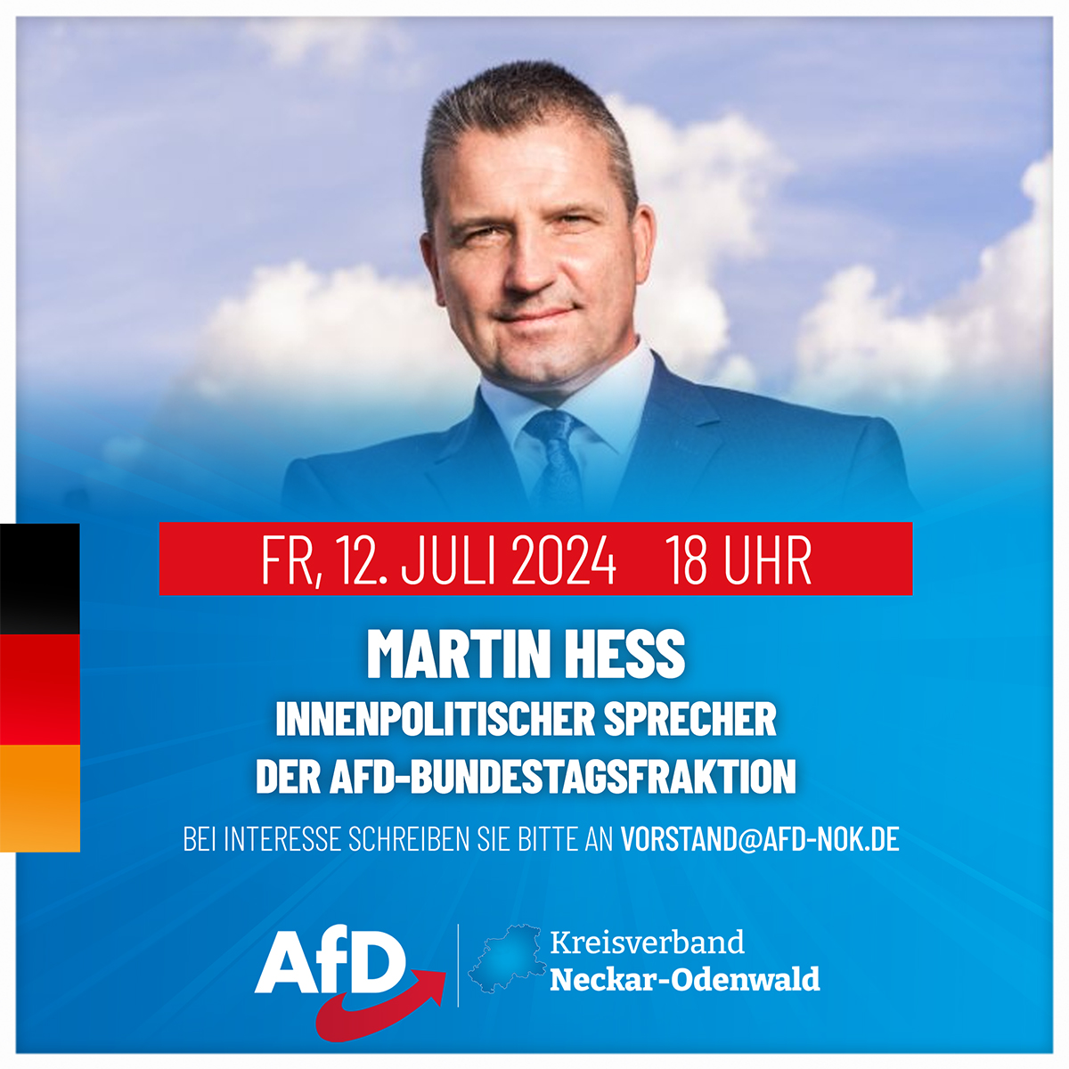 Innenpolitiker Martin Hess kommt & Sommerfest » AfD Neckar-Odenwald